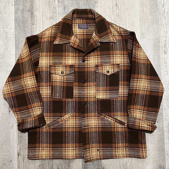 Pendleton | Jackets & Coats | Vtg Pendleton Plaid Wool Mackinaw Cruiser ...